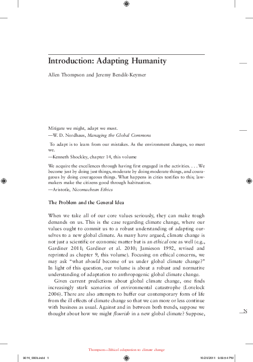 (PDF) Adapting Humanity (with Jeremy Bendik-Keymer)