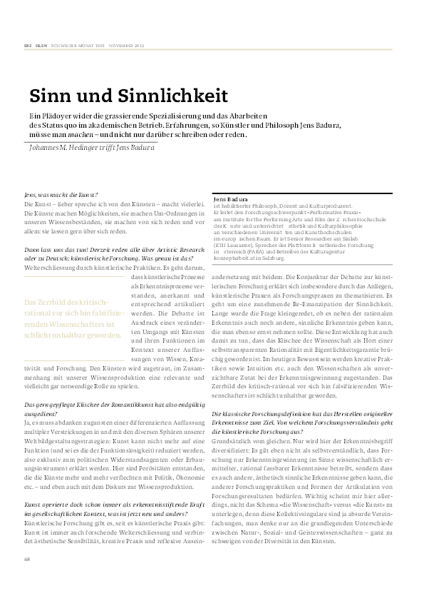 (PDF) Sinn und Sinnlichkeit - Jens Badura