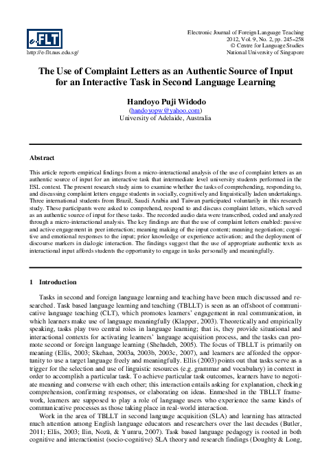 (PDF) Task-Based Second Language Learning