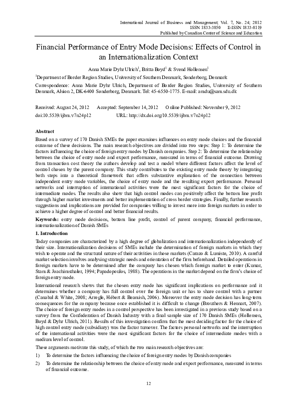 (PDF) Ulrich, A.D., Boyd, B. and Hollensen, S. (2012), Financial ...