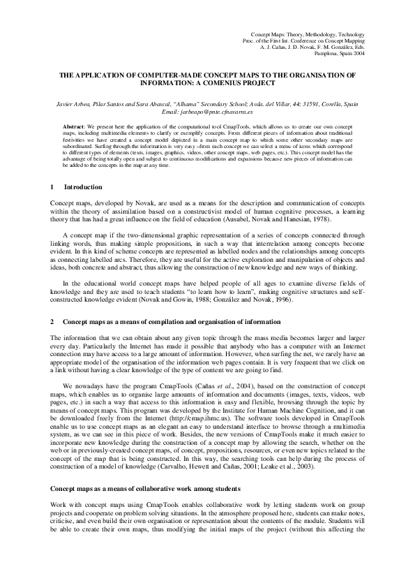 (PDF) THE APPLICATION OF COMPUTER-MADE CONCEPT MAPS TO THE ORGANISATION ...