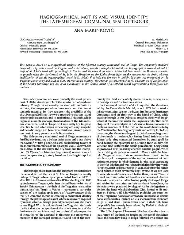 (PDF) Hagiographical motifs and visual identity: The late-medieval ...