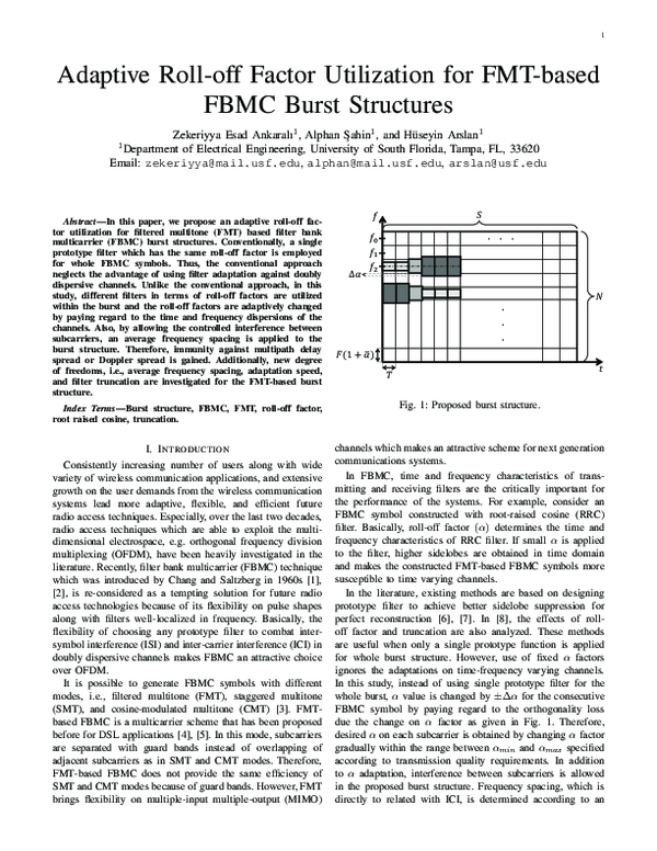 (PDF) Adaptive Roll off Factor Utilization for FMT based FBMC Burst ...
