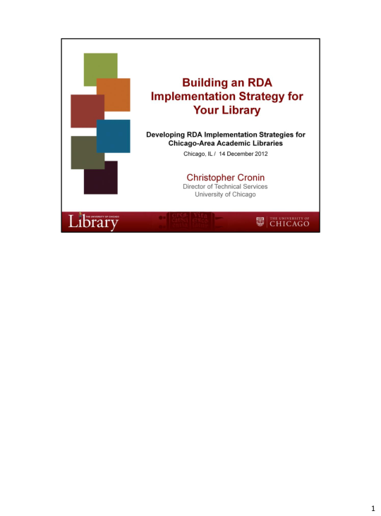 (PDF) Building an RDA Implementation Strategy for Your Library