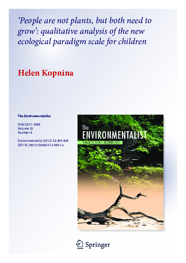 (PDF) People are not plants, but both need to grow': qualitative ...