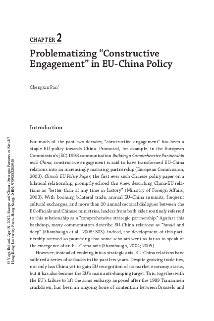(PDF) Problematizing "Constructive Engagement" in EU China Policy