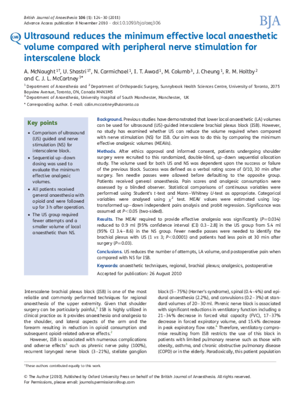 (PDF) Ultrasound reduces the minimum effective local anaesthetic volume ...