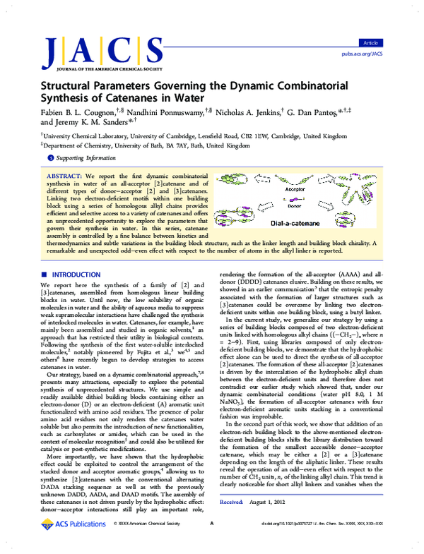 Pdf Structural Parameters Governing The Dynamic Combinatorial