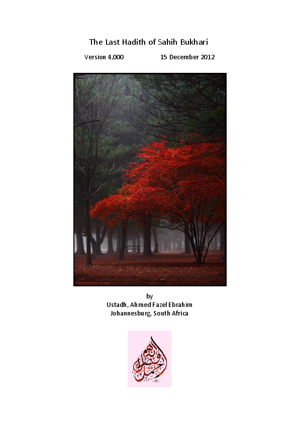 (PDF) Kalimataani - the final hadith (tradition) in Sahih al-Bukhari