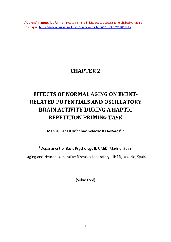 (PDF) [Draft] Effects of normal aging on event-related potentials and oscillatory brain activity ...