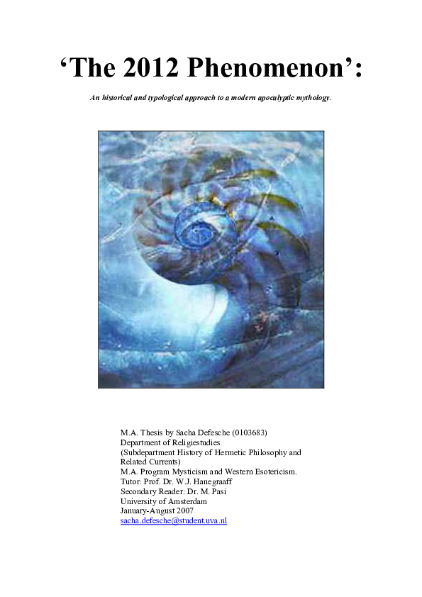 (PDF) The 2012 Phenomenon: a historical and typological approach to a ...