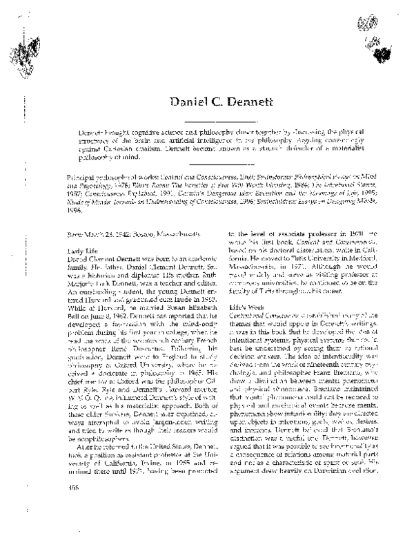 (PDF) On Daniel C. Dennett