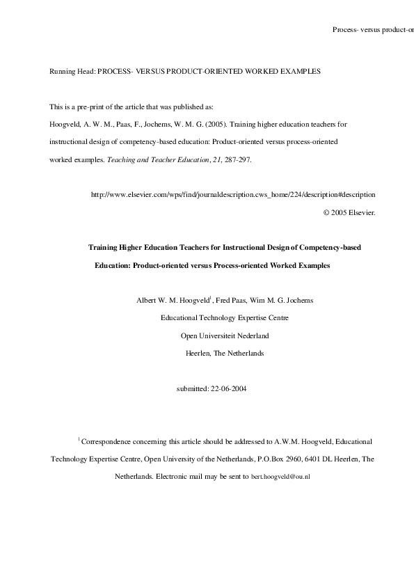 (PDF) Training higher education teachers for instructional design of ...