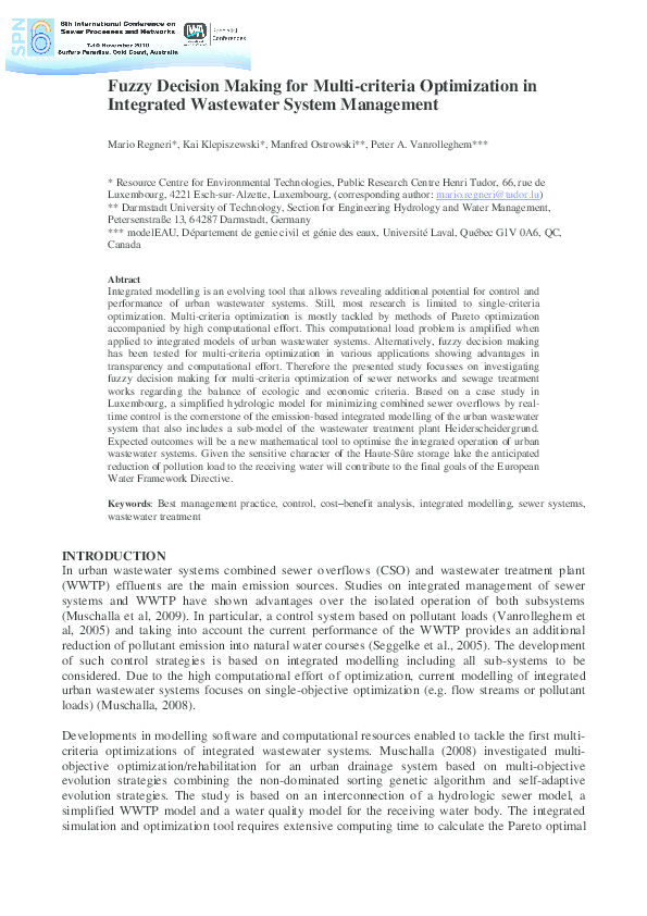 (PDF) Fuzzy Decision Making for Multi-criteria Optimization in ...
