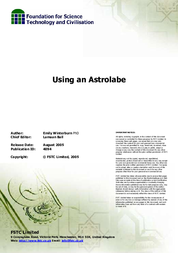 (PDF) Using an astrolabe