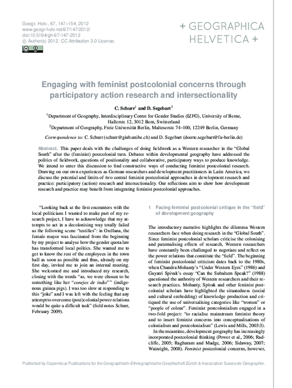 (PDF) Engaging with feminist postcolonial concerns through ...
