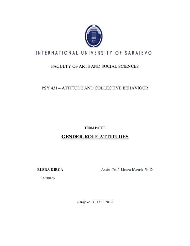 (DOC) GENDER ROLE ATTITUDE