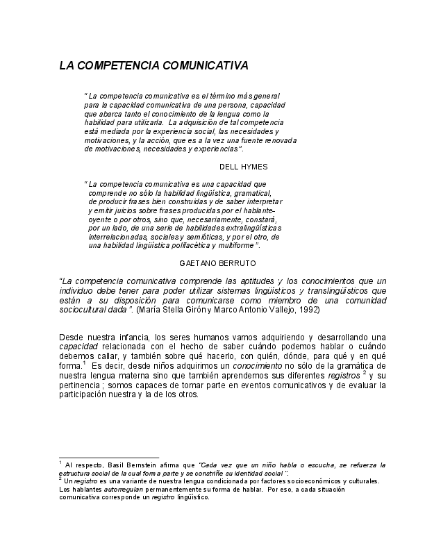 (PDF) Competencia comunicativa