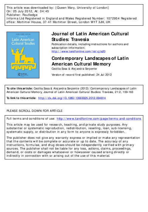 (PDF) 'Introduction: Contemporary Landscapes of Latin American Cultural ...