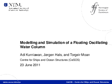 (PDF) Modelling and Simulation of a Floating Oscillating Water Column