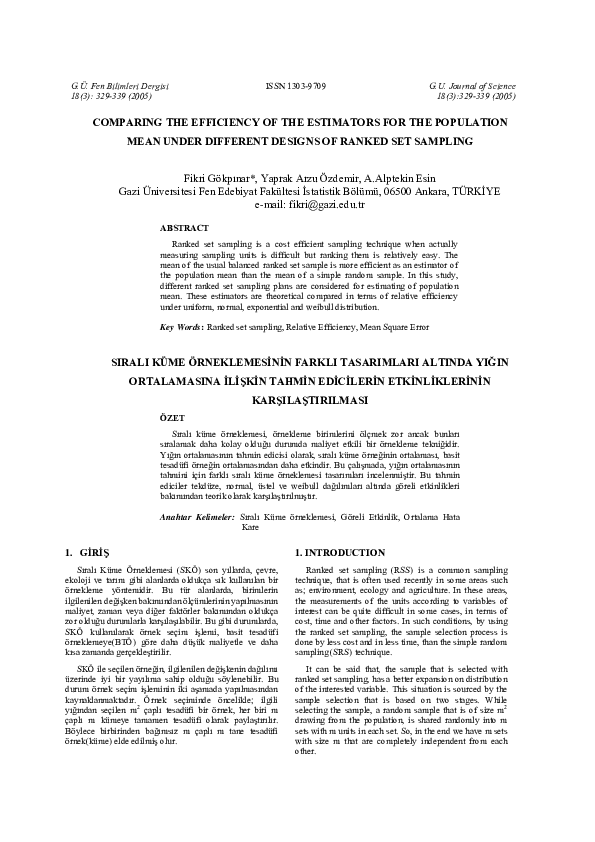 Pdf Comparing The Efficiency Of The Estimators For The Population Mean Under Different Designs