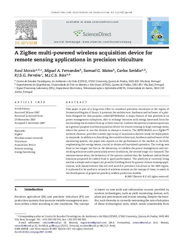 (PDF) A ZigBee multi-powered wireless acquisition device for remote sensing applications in ...
