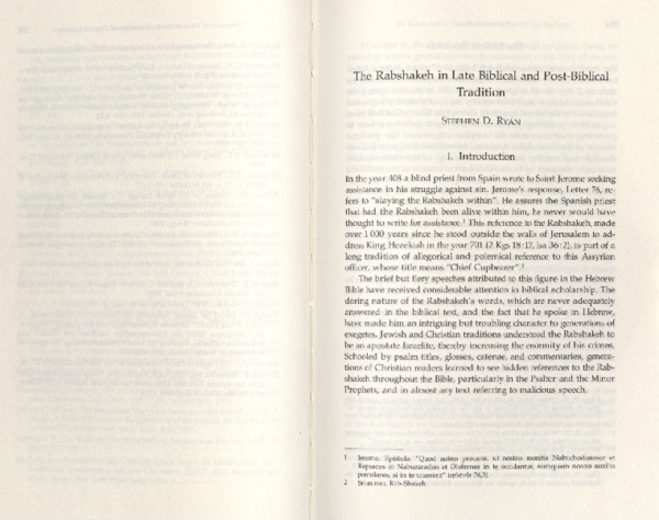 (PDF) The Rabshakeh in Late Biblical and Post-Biblical Tradition