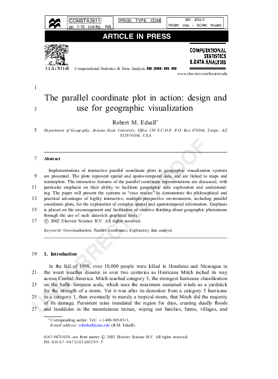 Pdf The Parallel Coordinate Plot In Action Design And Use For