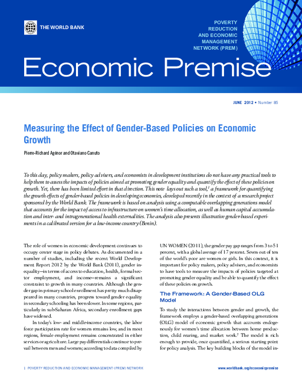(PDF) Measuring the Effect of Gender-Based Policies on Economic Growth