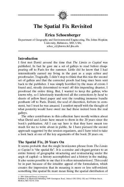 (PDF) The spatial fix revisited