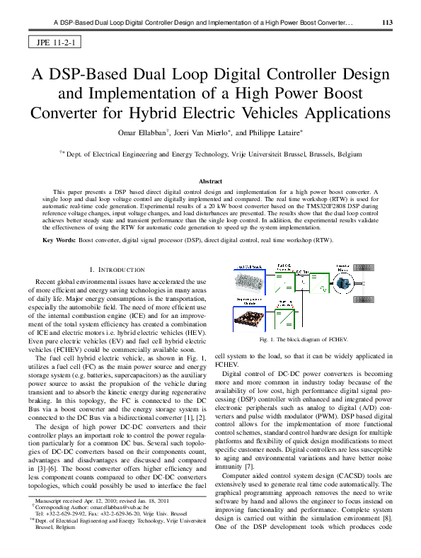 Pdf A Dsp Based Dual Loop Digital Controller Design And