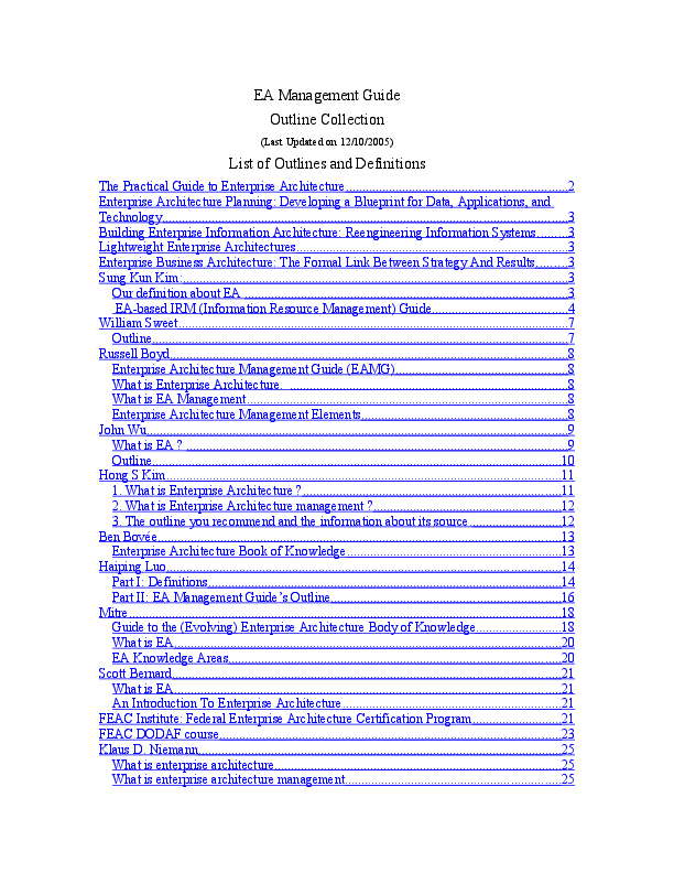 (DOC) A practical guide to enterprise architecture
