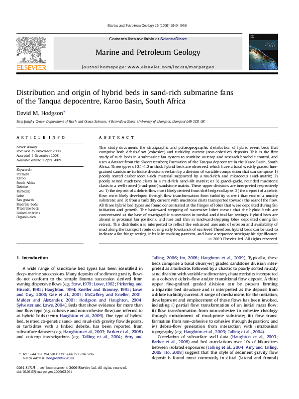(PDF) Distribution and origin of hybrid beds in sand-rich submarine ...