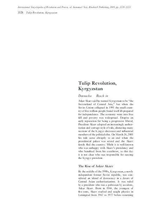 (PDF) Kyrgyzstan's Tulip Revolution