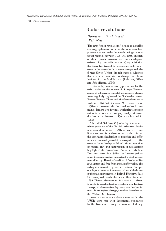 (PDF) The Color Revolutions