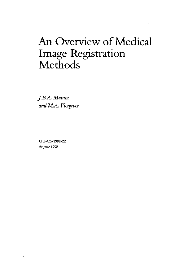 (PDF) An overview of medical image registration methods