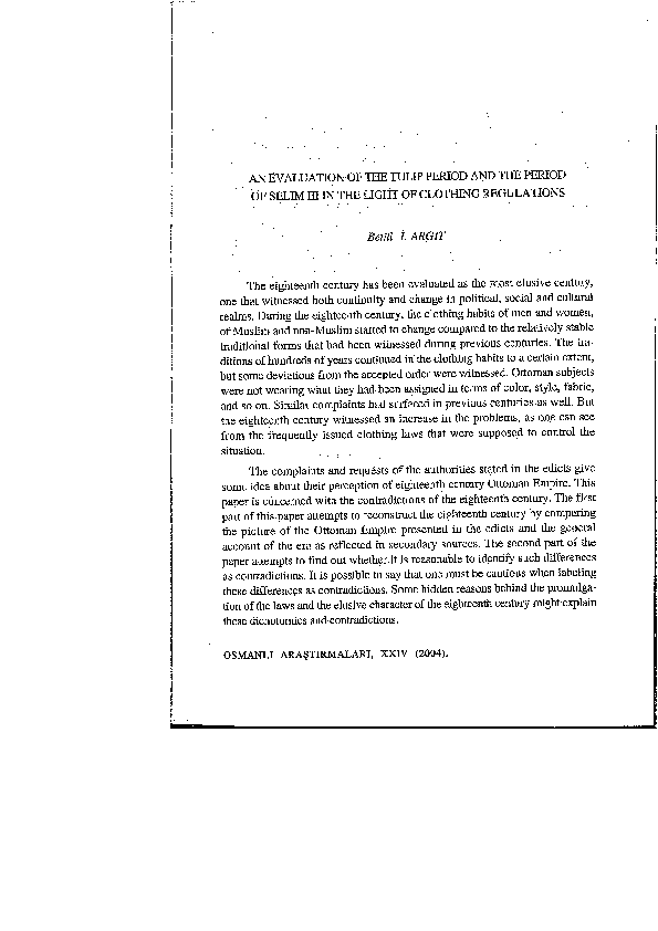 (PDF) An Evaluation of the Tulip Period and the Period of Selim III in ...