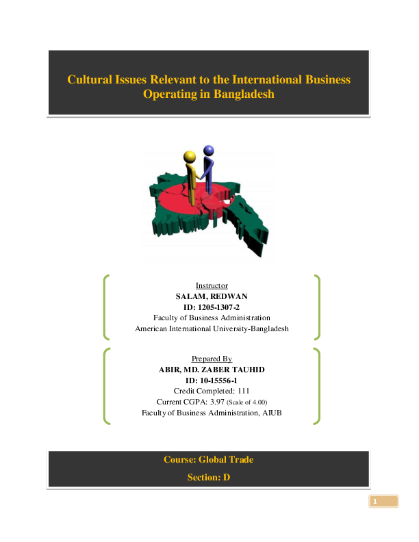 (PDF) Cultural Issues Relevant to the International Business Operating ...