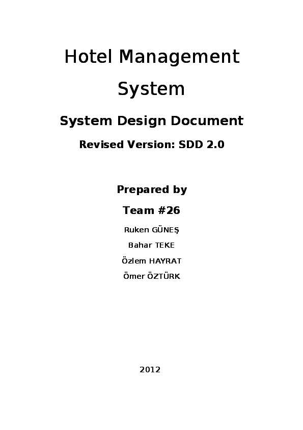(DOC) Hotel Management System