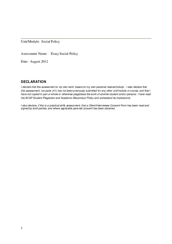 (DOC) Social Policy Analysis on casual employment in Australia