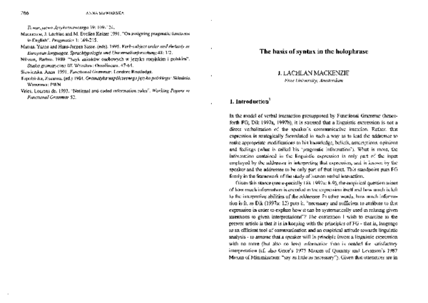 (PDF) The basis of syntax in the holophrase