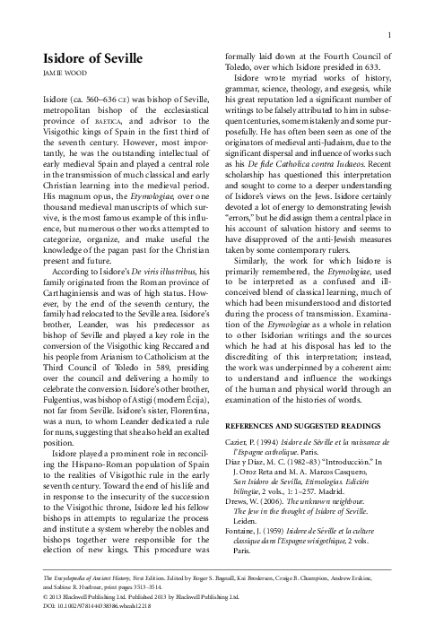 (PDF) Isidore of Seville