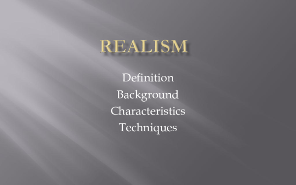 (PPT) Realism and Literature (power point)