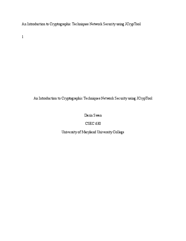Doc An Introduction To Cryptographic Techniques For Network Security Using Jcryptool
