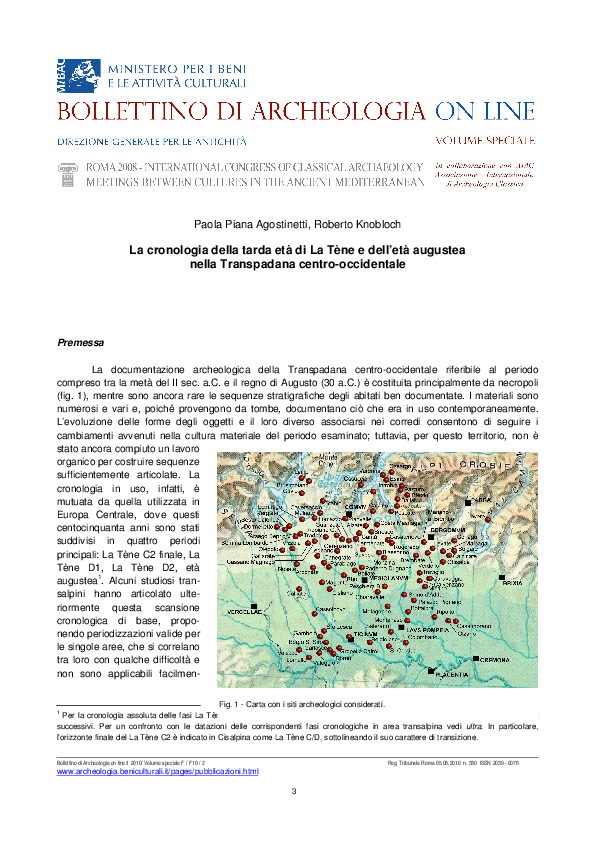 (PDF) La cronologia della tarda età di La Tène e dell'età augustea ...