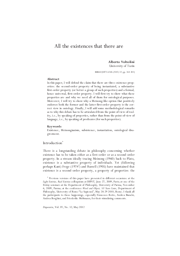 (PDF) All the Existences That There Are