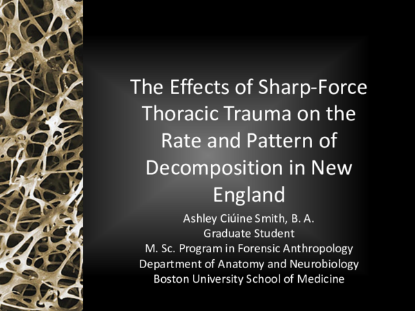 The effects of sharp-force thoracic trauma on the rate and pattern of ...