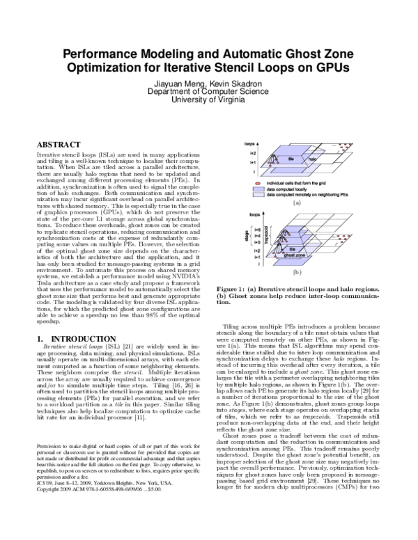 (PDF) Performance modeling and automatic ghost zone optimization for iterative stencil loops on GPUs