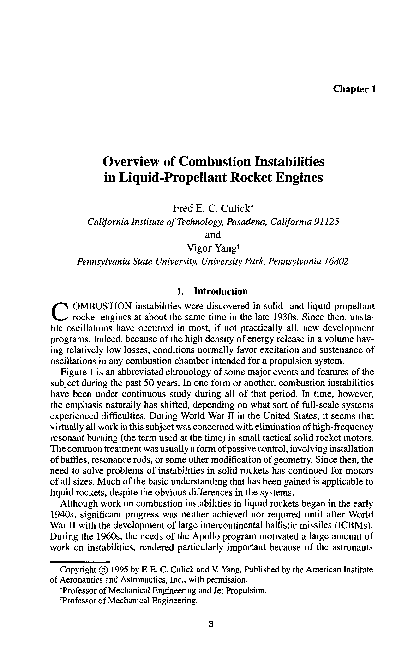 (PDF) Overview of combustion instabilities in liquid-propellant rocket ...