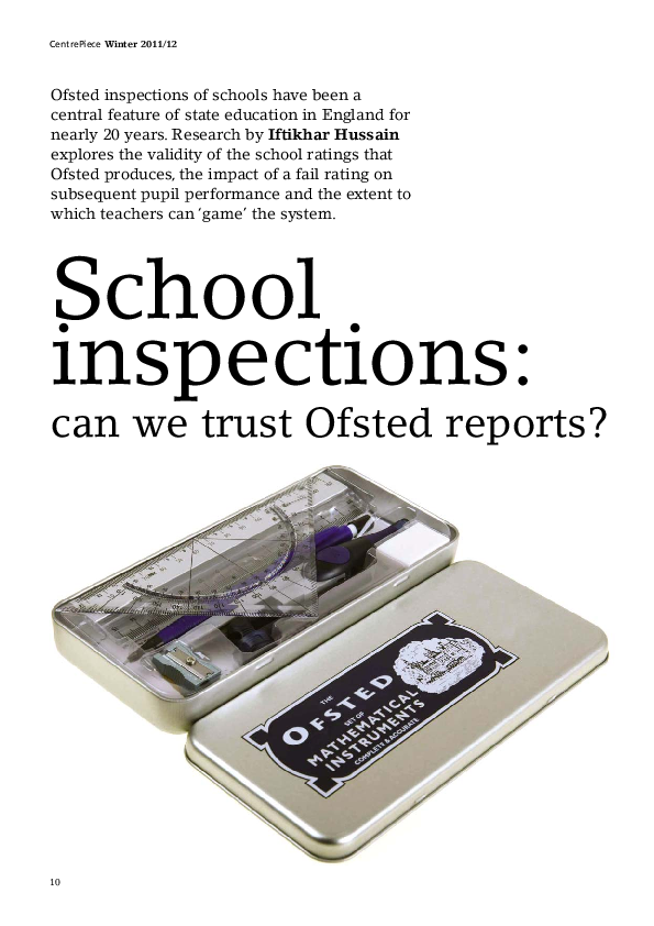 (PDF) School inspections: can we trust Ofsted reports?